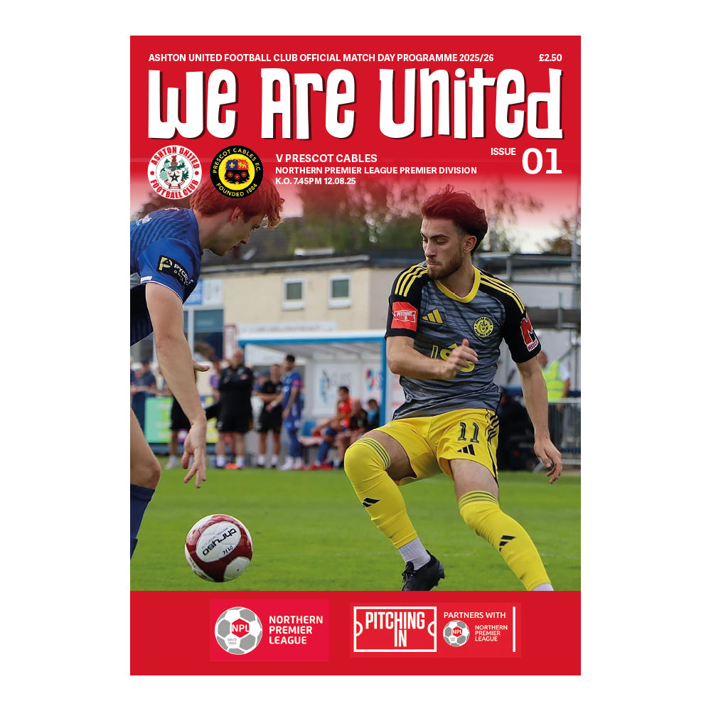 2025/26 #01 Ashton United v Prescot Cables NPL 12.08.25 Programme — MatchDayCreative
