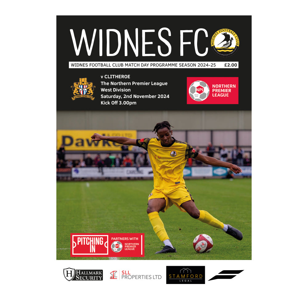2024/25 #08 Widnes v Clitheroe NPL West 02.11.24 Printed Programme — MatchDayCreative