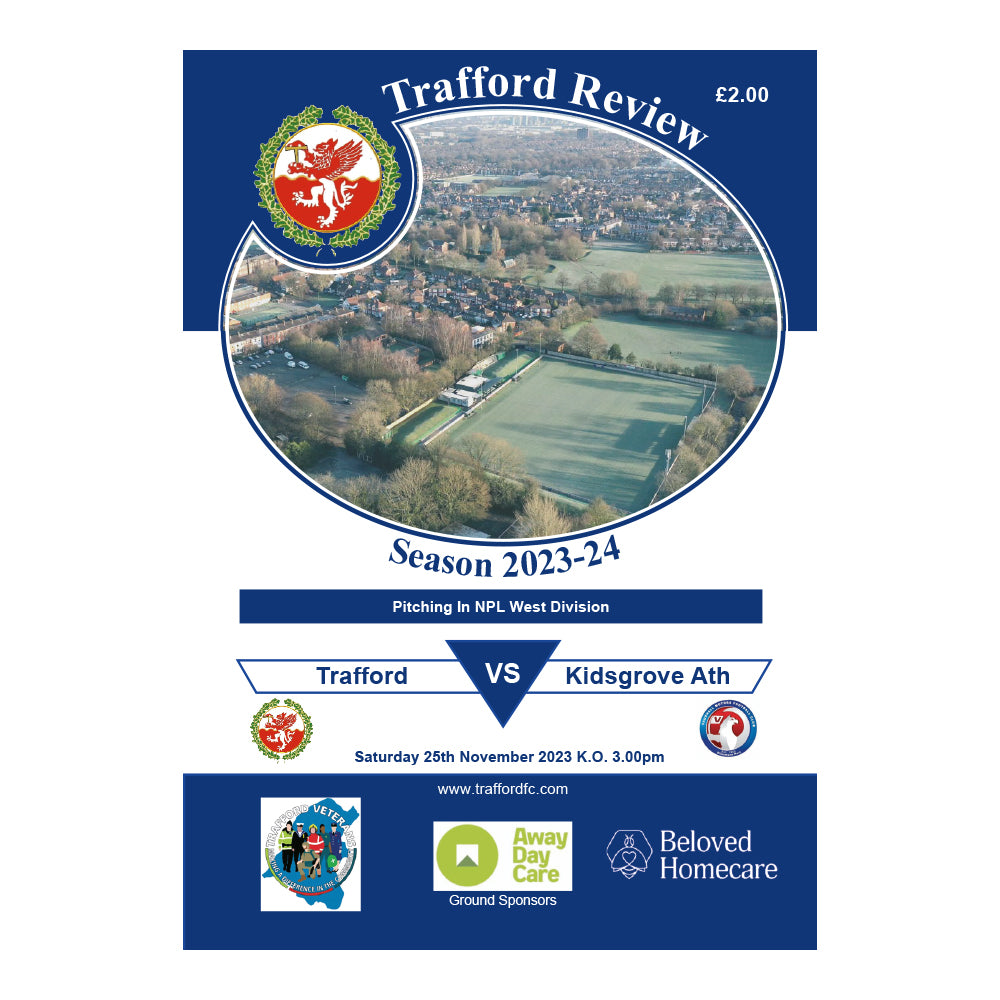 2023/24 #09 Trafford v Kidsgrove Athletic NPL West 25.11.23 Printed Pr ...