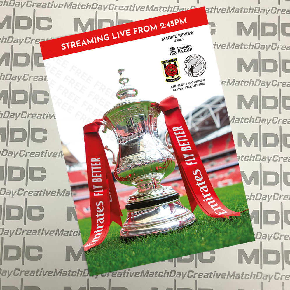 2020/21 #01 Chorley v Gateshead FA Cup 03.10.20 Printed Programme ...
