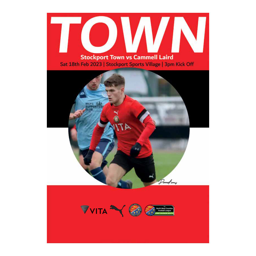 2022/23 #17 Stockport Town v Cammell Laird NWCFL 18.02.23 Printed Prog ...