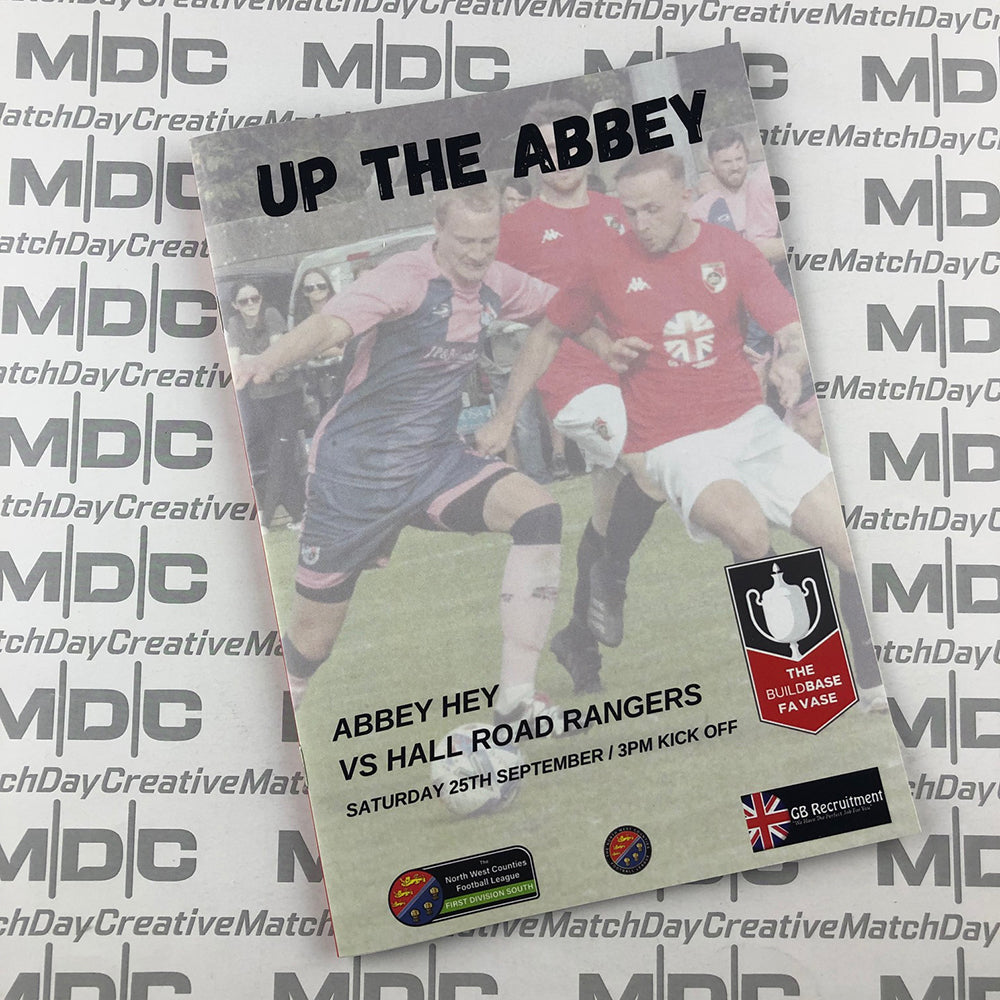 2021/22 #08 Abbey Hey v Hall Road Rangers 25.09.21 FA Vase Programme ...
