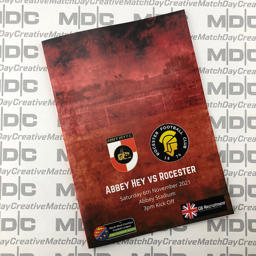 2021/22 #13 Abbey Hey v Rocester 06.11.21 NWCFL Programme ...