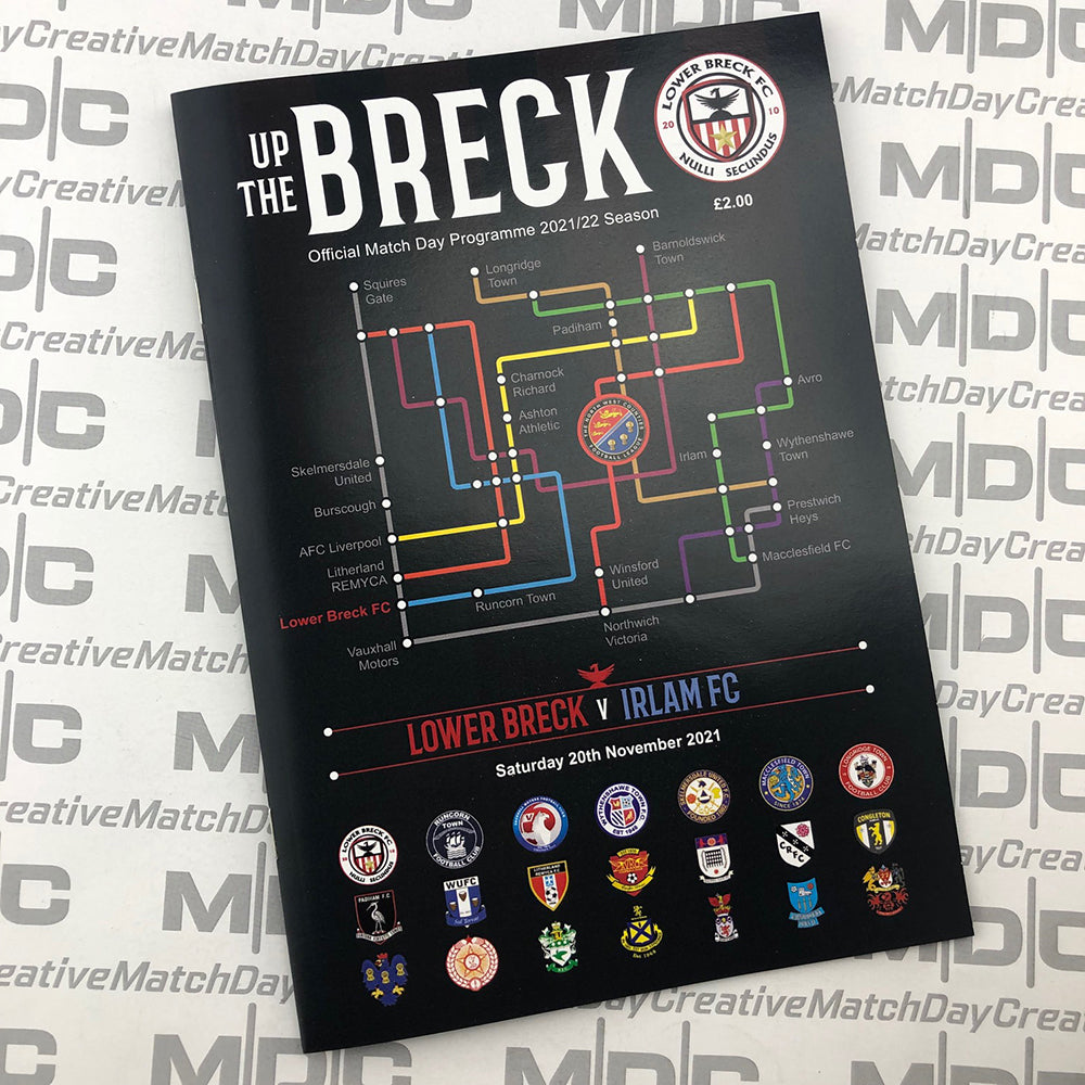2021/22 #10 Lower Breck v Irlam 20.11.21 NWCFL Programme — MatchDayCreative