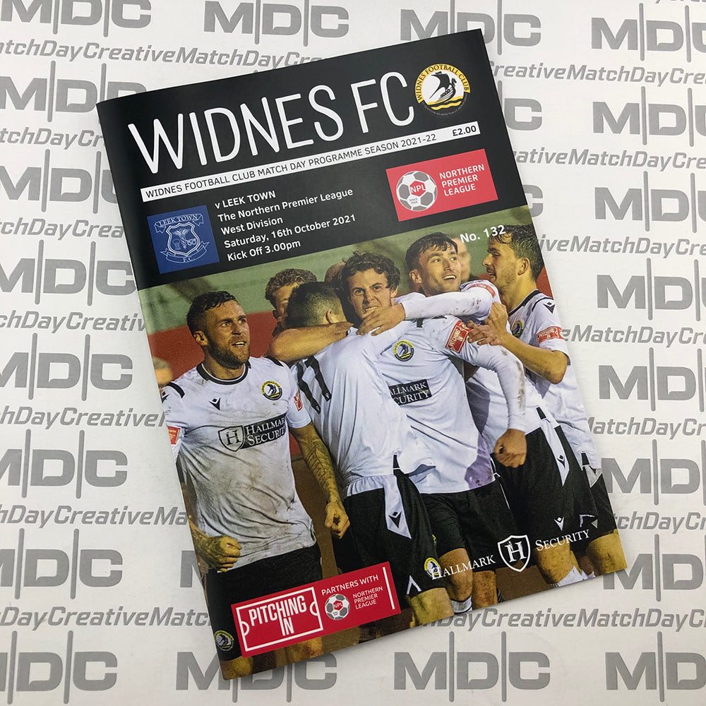 2021/22 #07 Widnes v Leek Town NPL 16.10.21 Printed Programme ...
